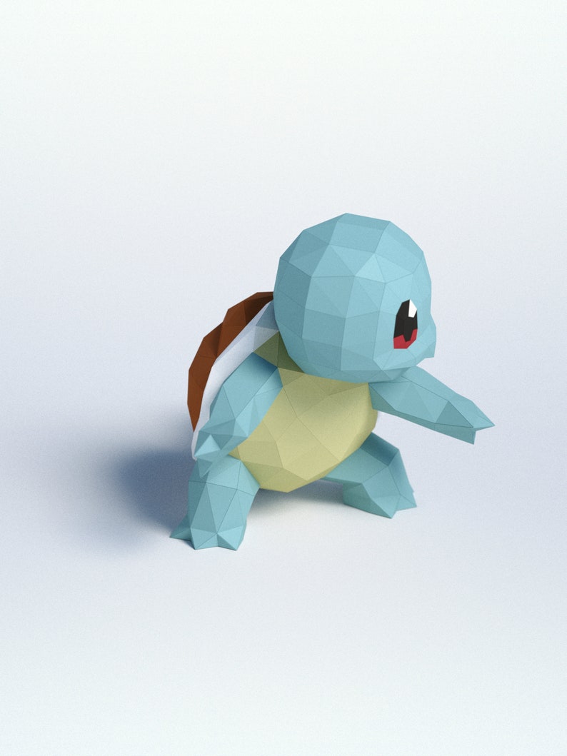 3D papercraft Pokemon Squirtle DIY Templates Including | Etsy