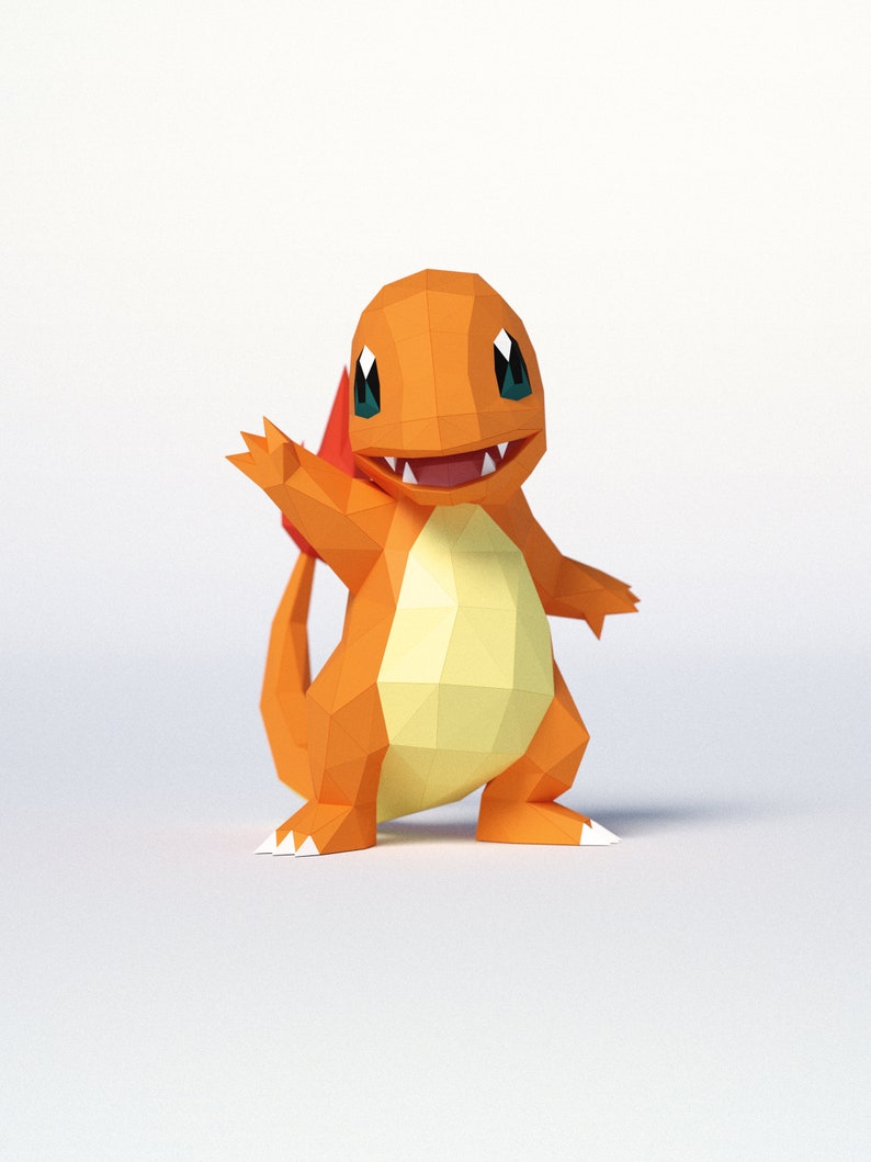 3D papercraft Pokemon Charmander DIY Templates Including | Etsy
