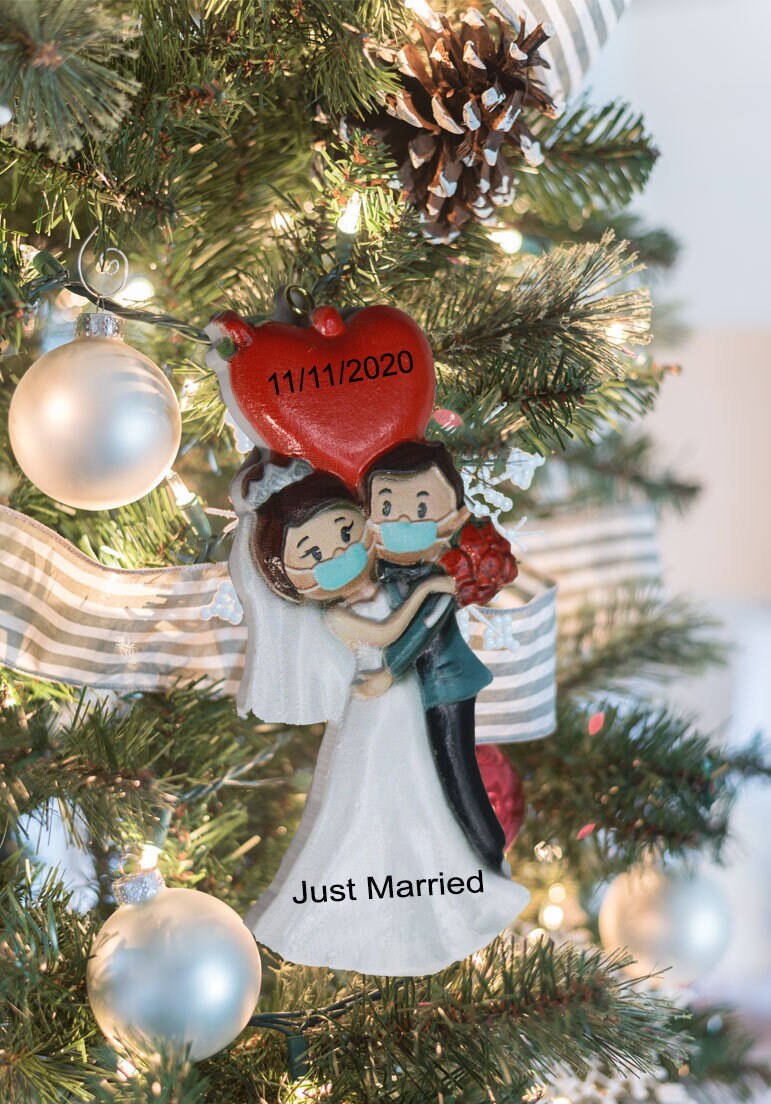 Personalized Wedding Bride and Groom Christmas Ornament - Etsy