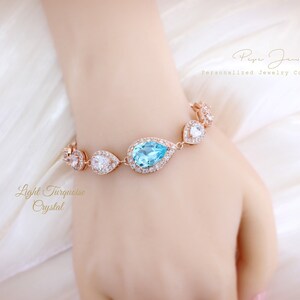 Swarovski Blue Shade Crystal Wedding Bracelet Earrings Zirconia Wedding ...