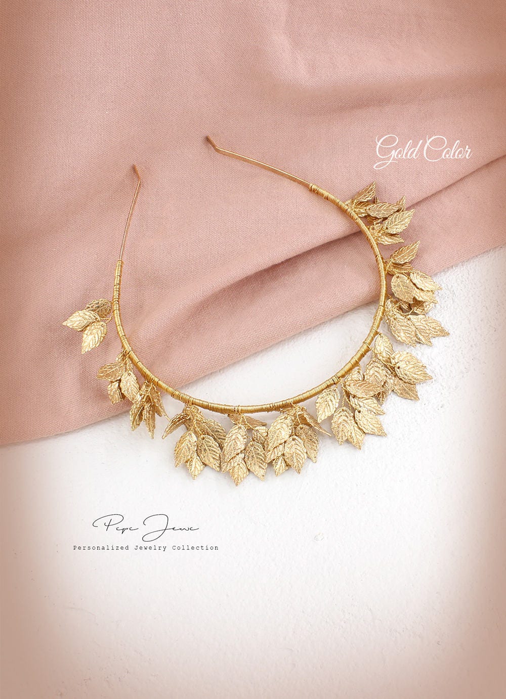 Gold Leaf Bridal Tiara Gold Flower Crown Princess Wedding | Etsy