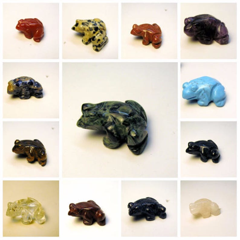 Frog Stone Figurine Hand Carved Gemstone Totem Spirit Animal Fetish ...