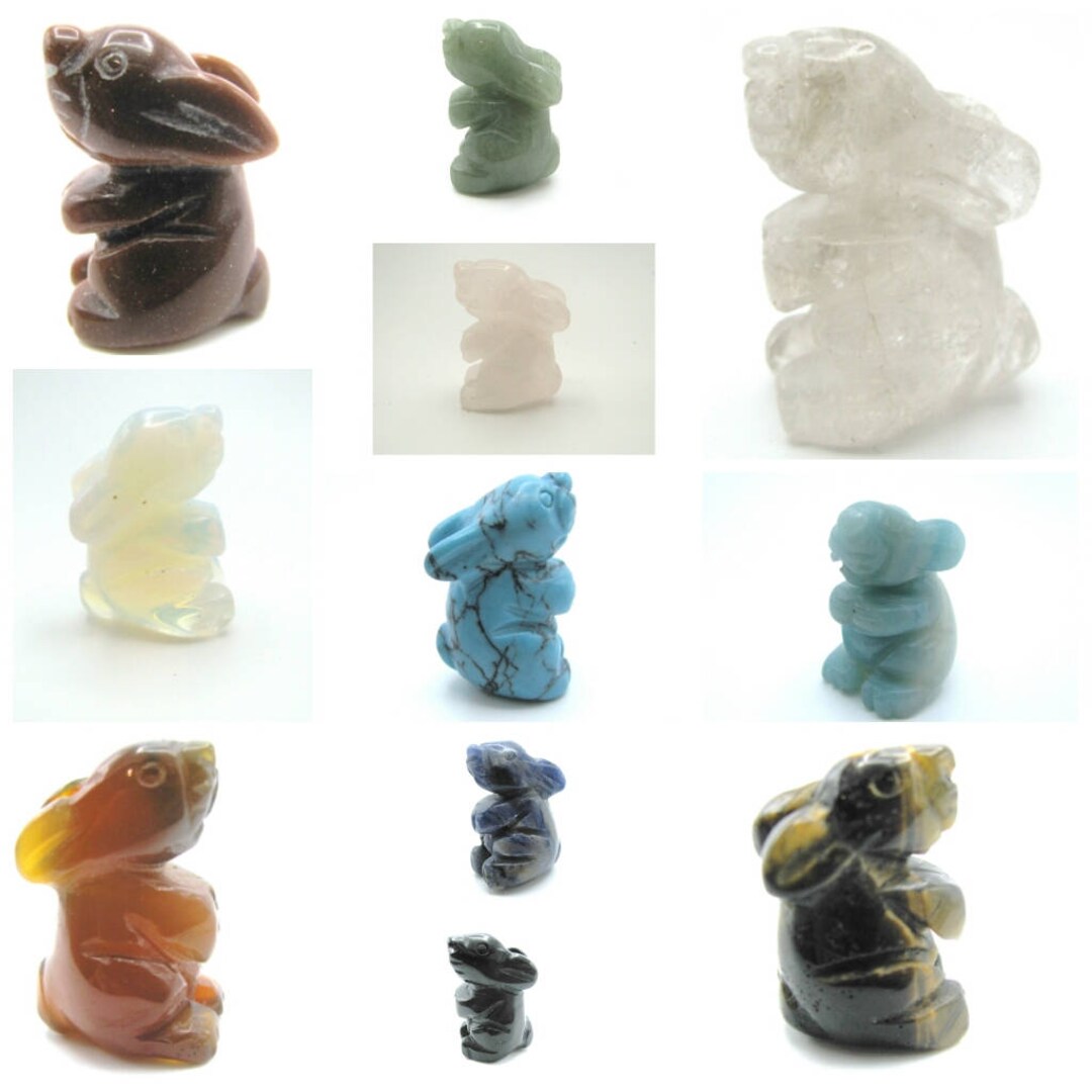 Rabbit Stone Figurine Hand Carved Gemstone Totem Spirit Animal ...