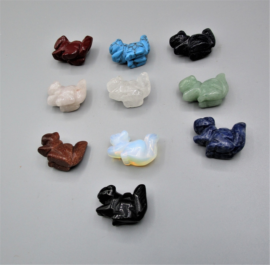 Squirrel Stone Figurine Hand Carved Gemstone Totem Spirit Animal ...