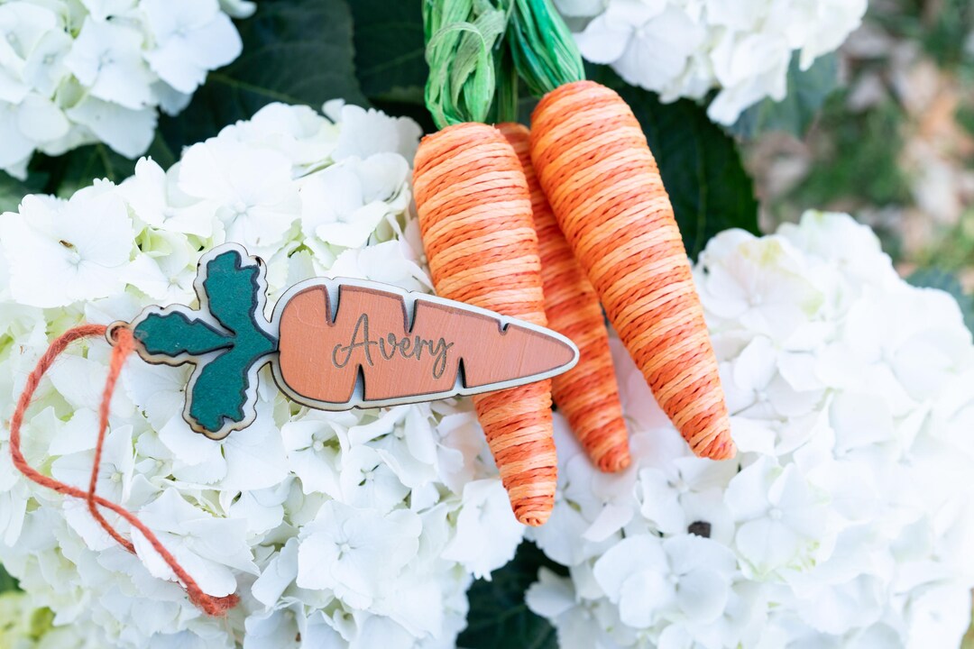 Personalized Wooden Carrot Name Tag, Easter Basket Decor - Etsy