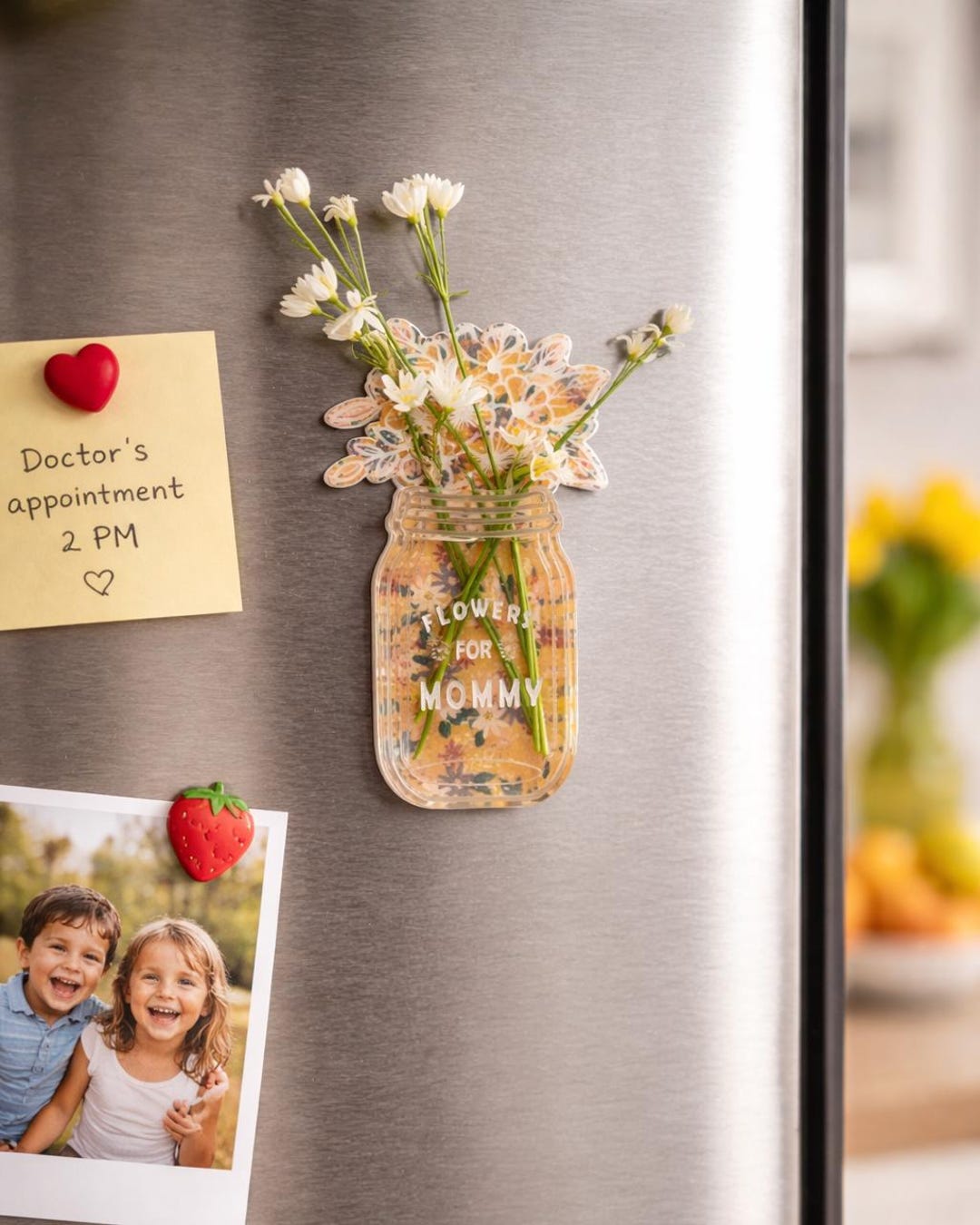 Flowers for Mommy Magnet – Floral Mason Jar Fridge Decor - Etsy