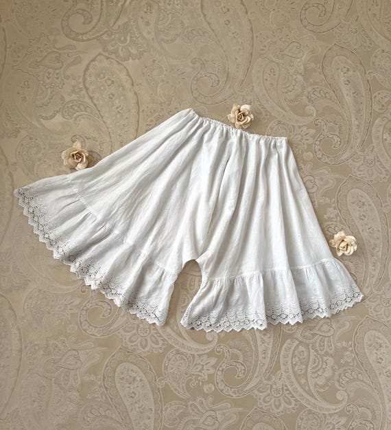 Antique Edwardian Bloomers, 1910s Split Leg Pantaloon… - Gem