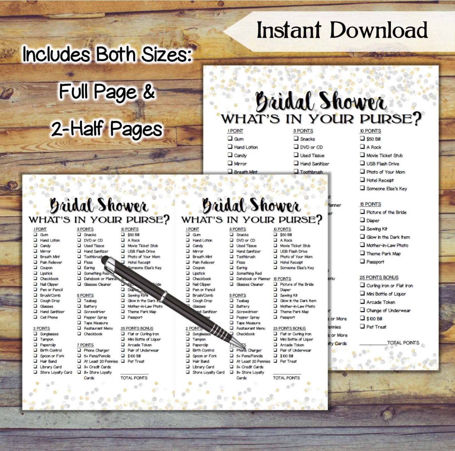 Printable Bridal Shower Game Bundle / Confetti Theme Wedding | Etsy