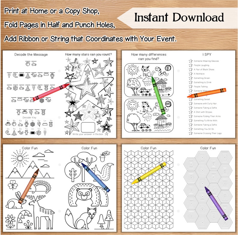 Coloring Book Download / Printable Kids Activity Book / Kids - Etsy
