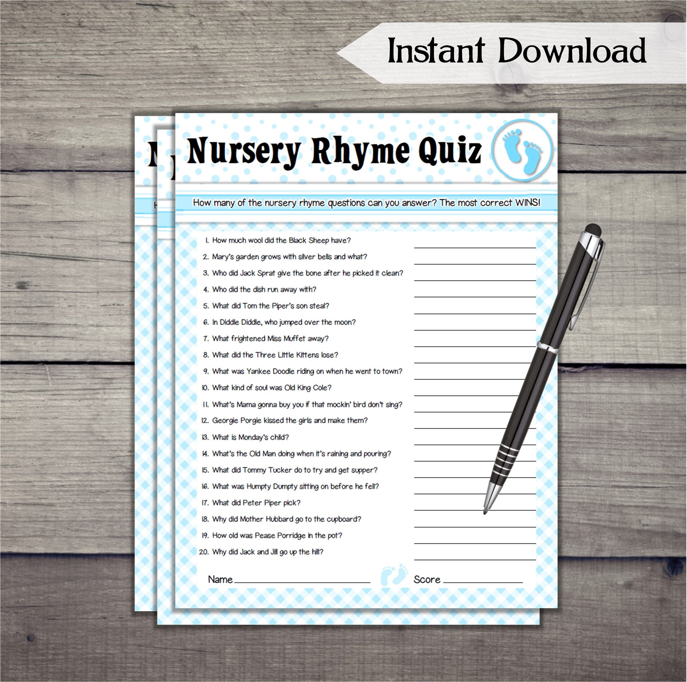 Nursery Rhyme Baby Shower