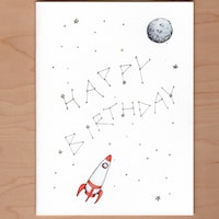 Gold Space Hopper Mini Birthday Card by James Ellis - Etsy