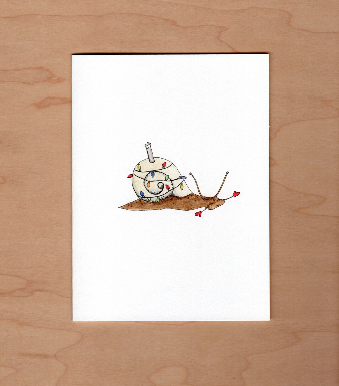 Snail Holiday Card, Christmas Card, Illustrated Nondenominational ...