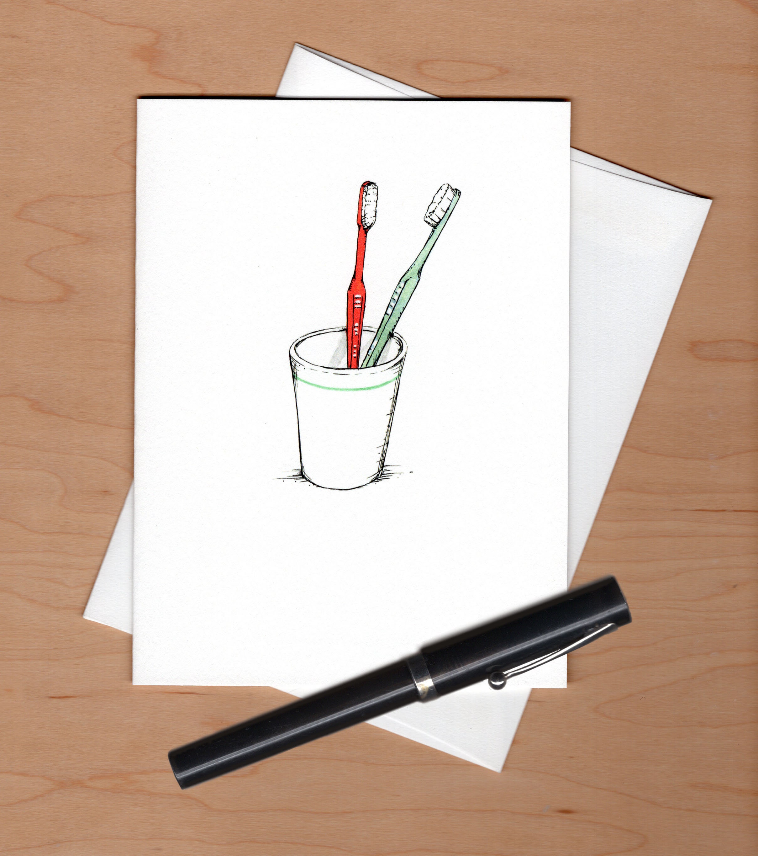 Toothbrush Anniversary Card Anniversary Card Illustrated - Etsy