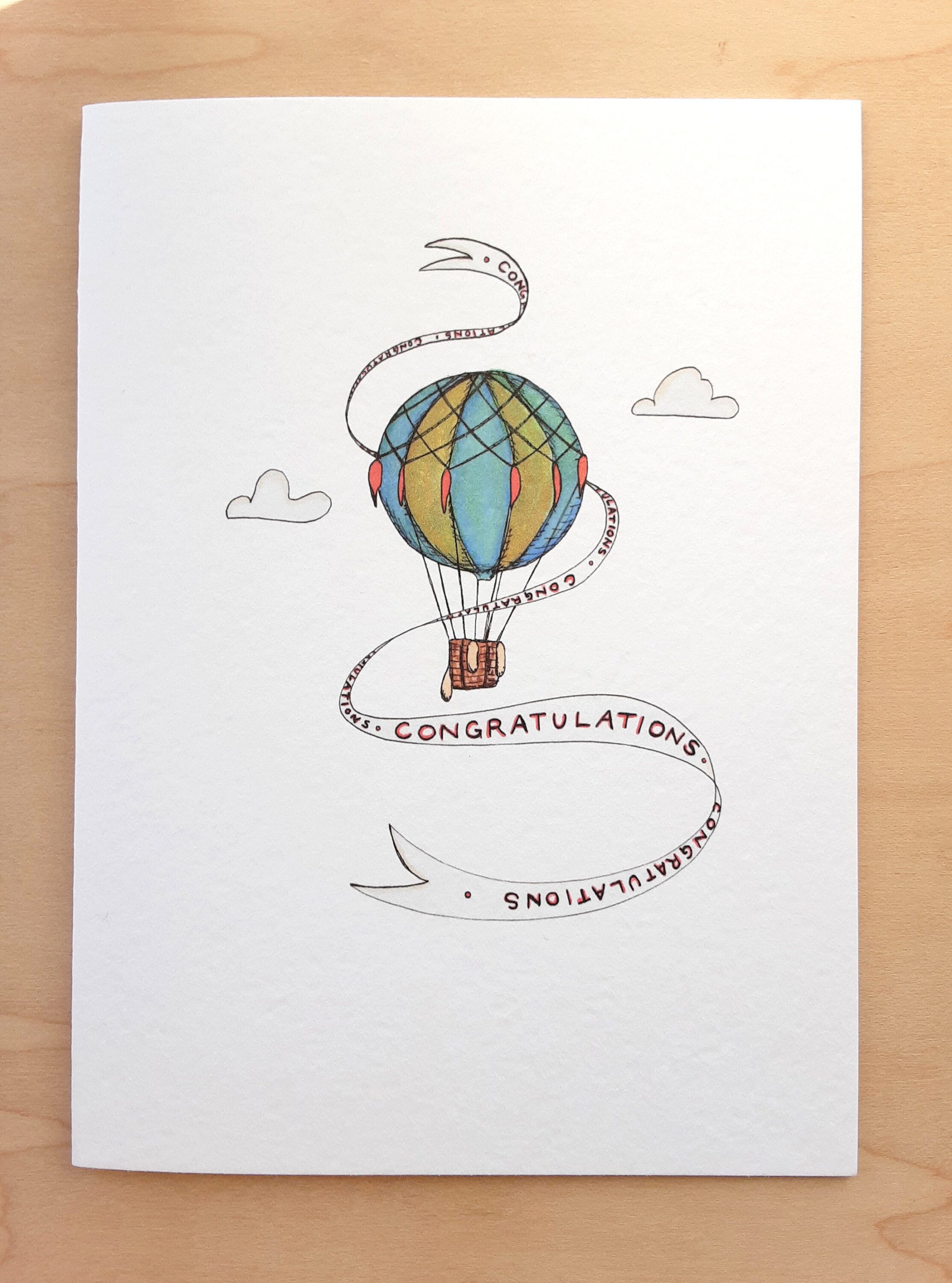 Hot Air Balloon Congratulations Card - Etsy
