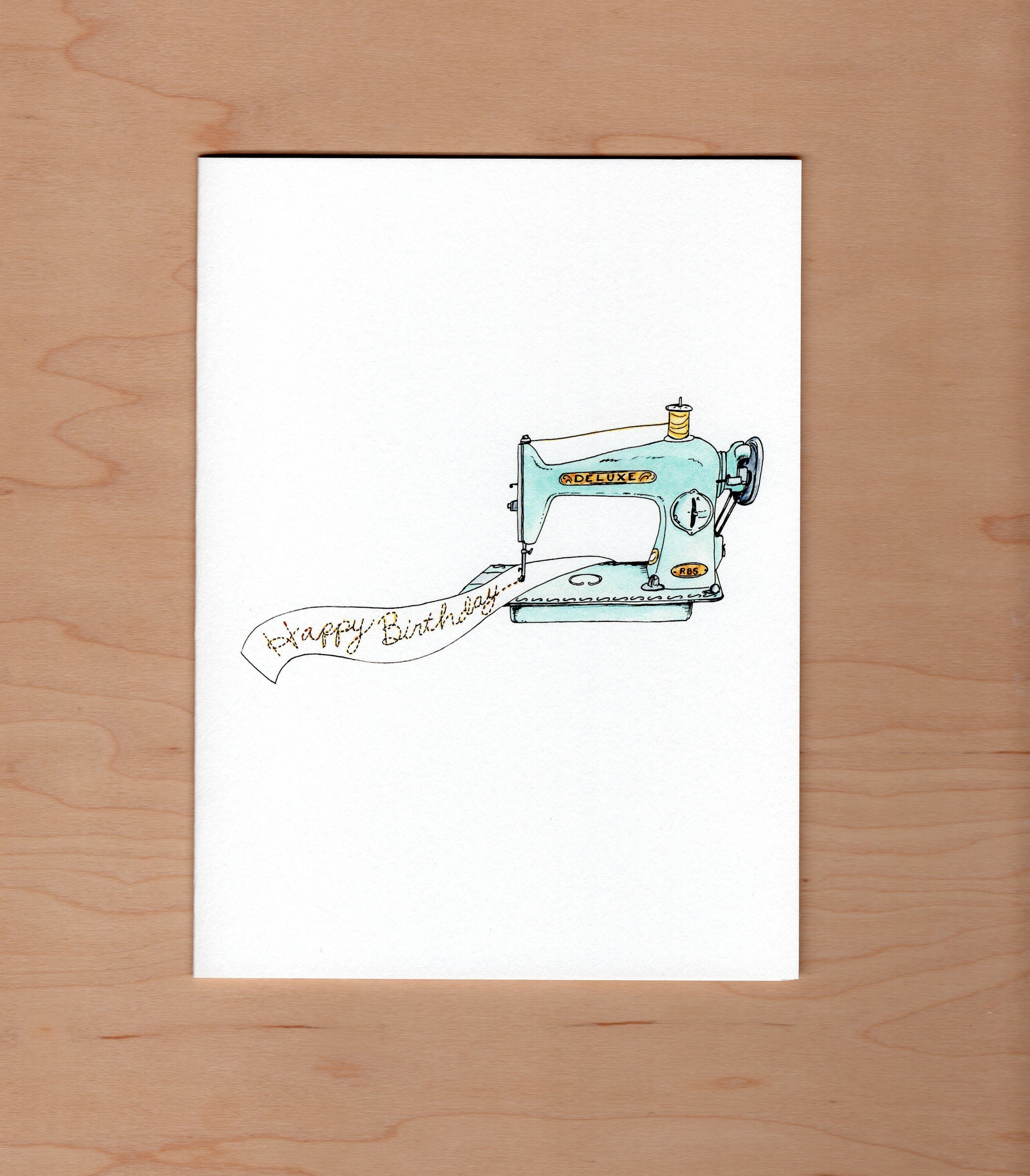 Vintage Sewing Machine Birthday Card - Etsy