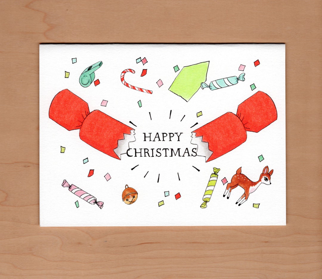 Christmas Cracker Christmas Card - Etsy