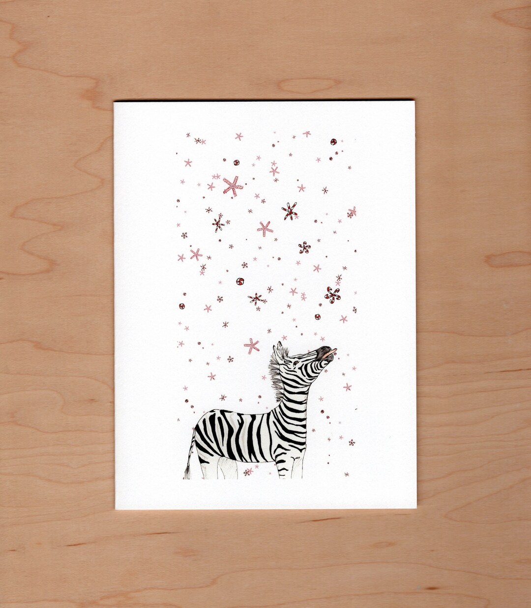Zebra Christmas Card, Zebra's Greetings Holiday Card - Etsy