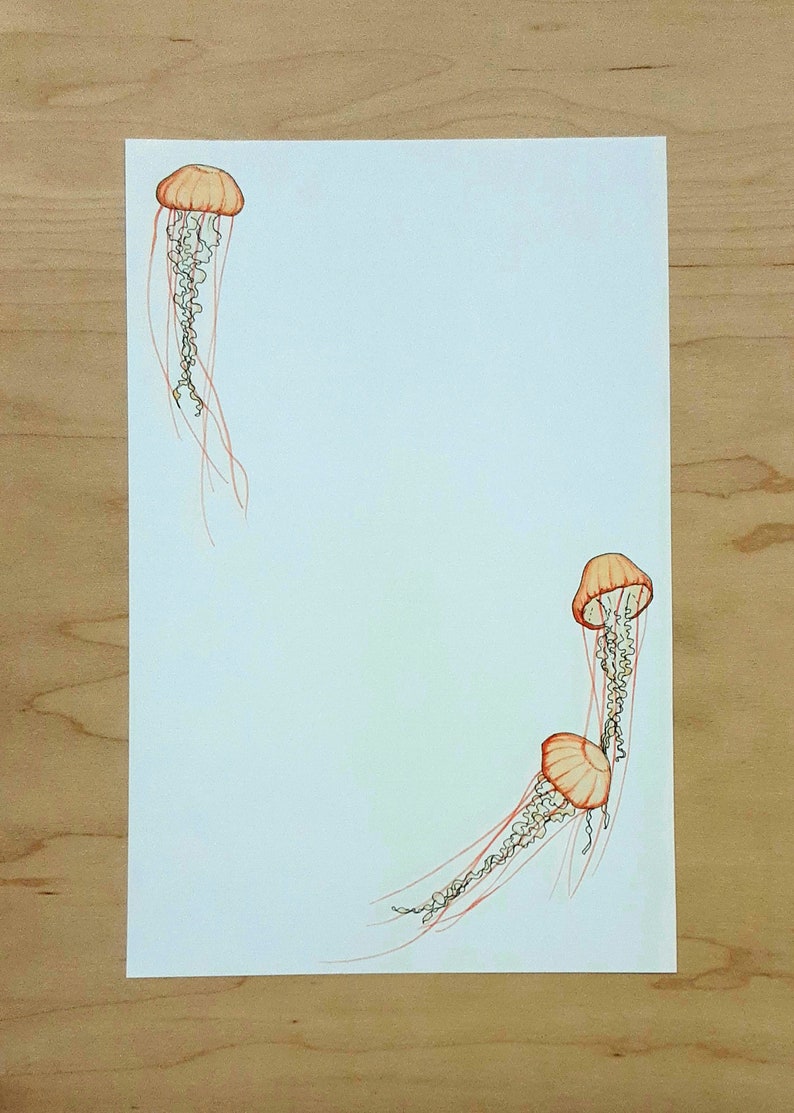 Jellyfish Writing Paper Stationery Set - Etsy