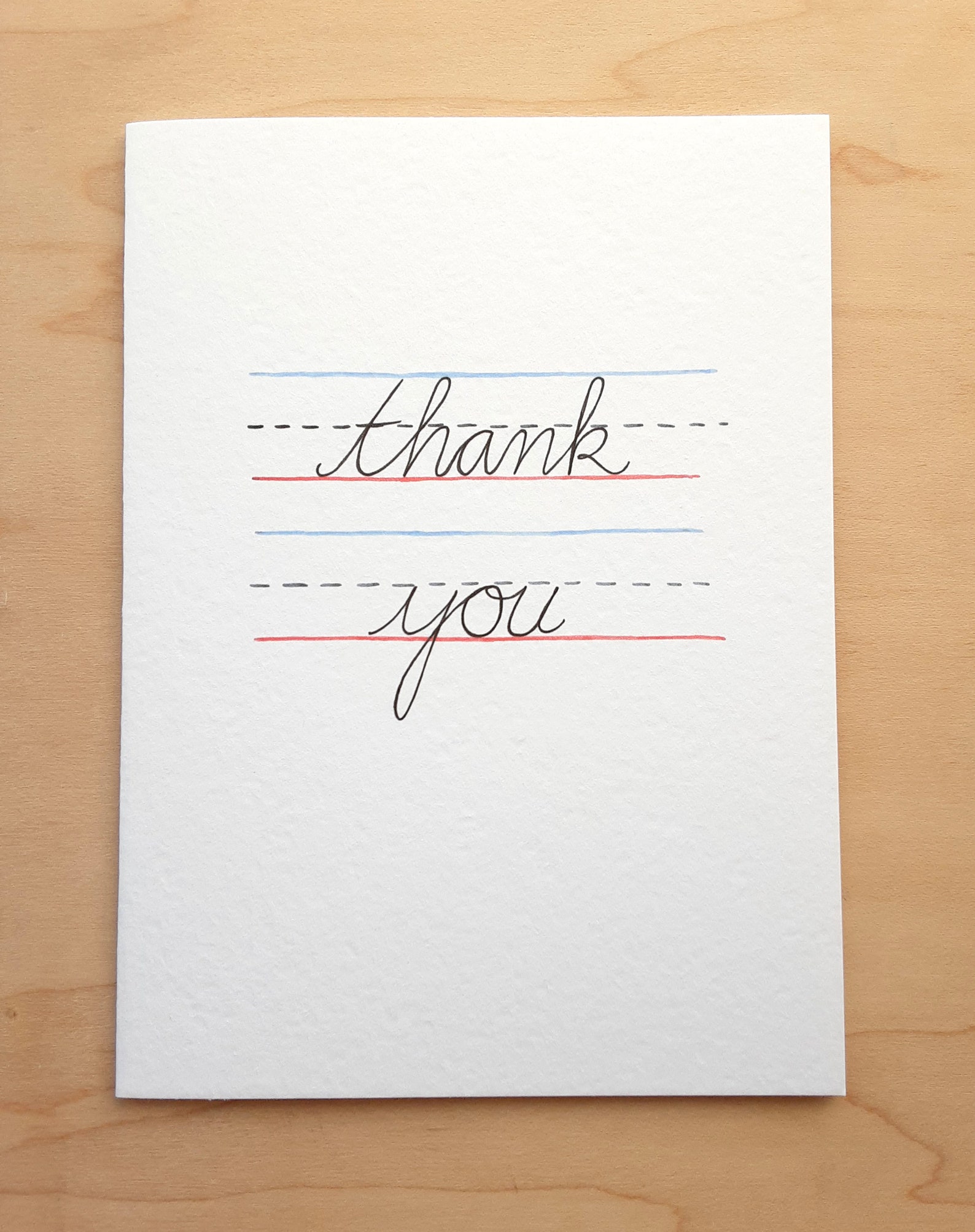 Elementary School writing paper Thank You Card | Etsy