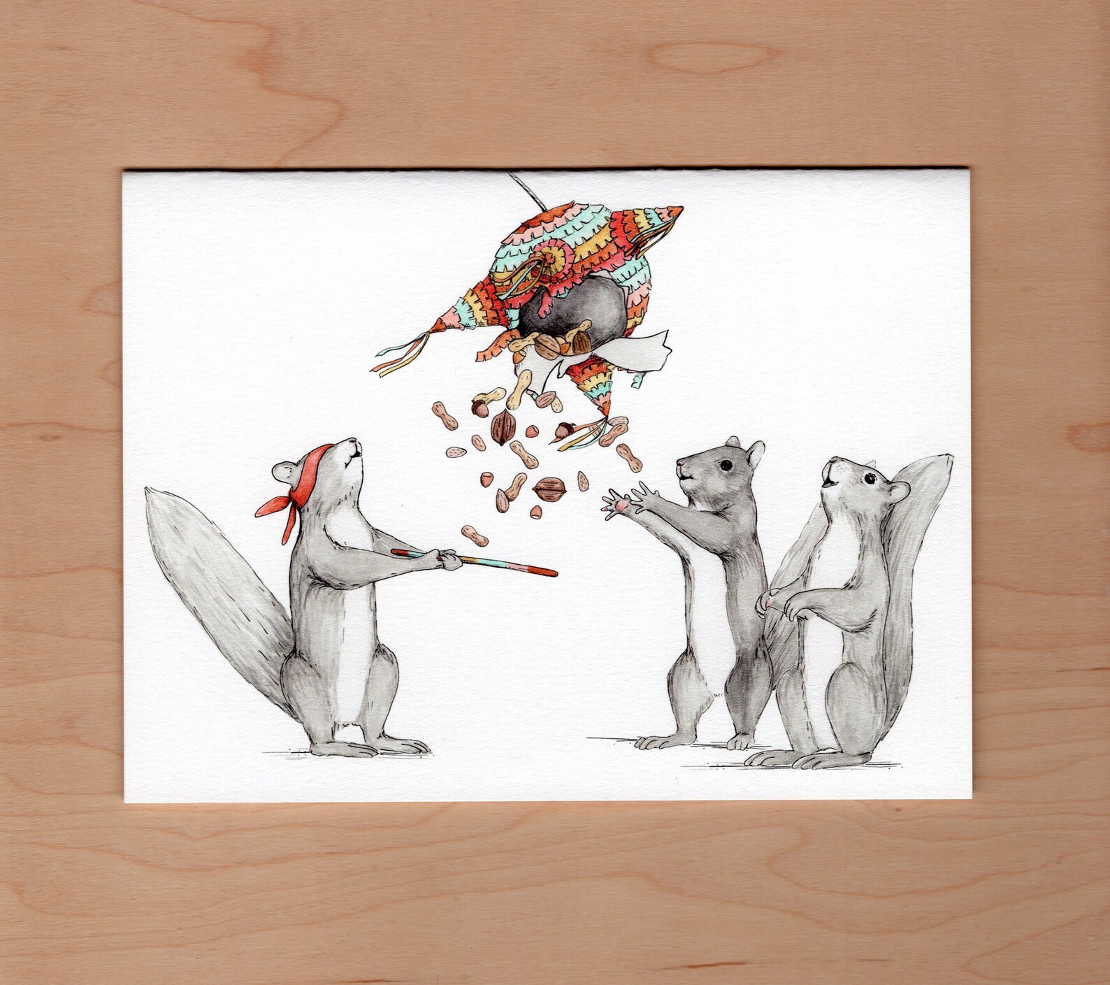 Squirrels Play Piñata Birthday Card Funny Birthday Card - Etsy