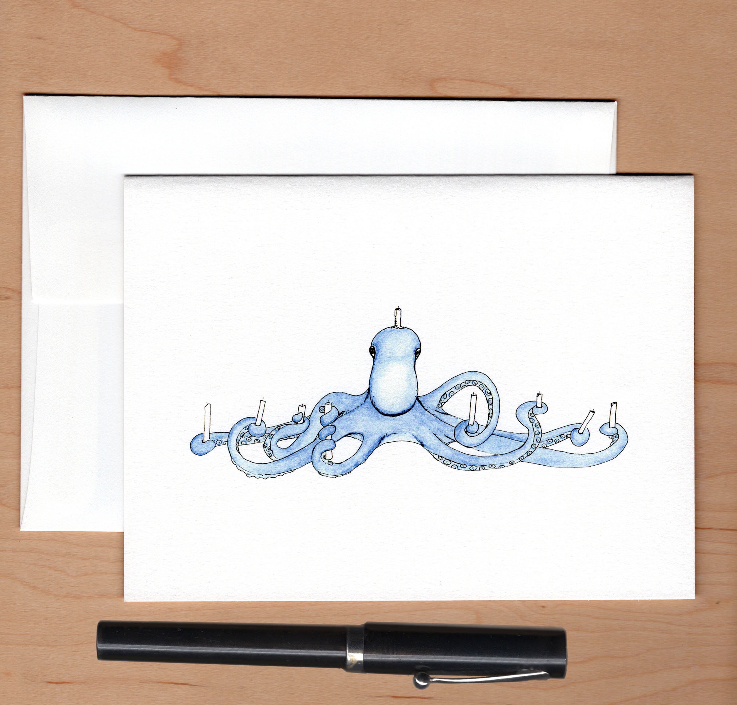 Hanukkah Menorah Octopus Card Hanukkah Card Funny Hanukkah - Etsy UK