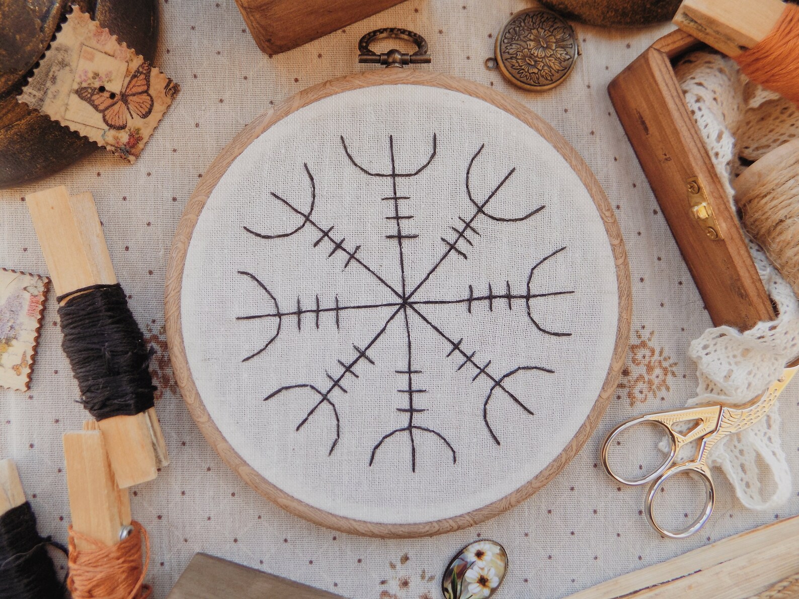 Asatru Norse Symbol Art Viking Altar Home Decor Aegishjalmur - Etsy Ireland