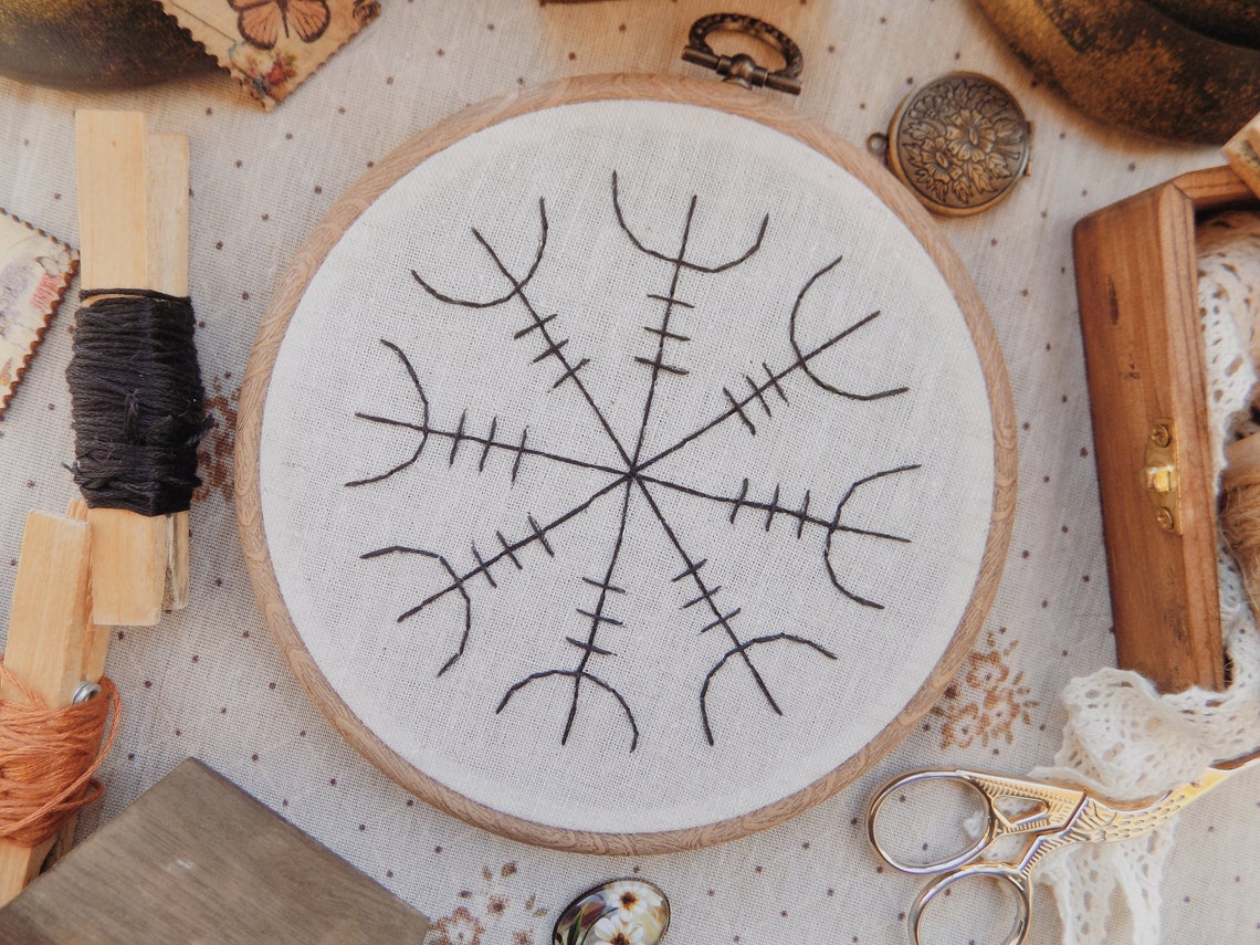 Asatru Norse Symbol Art Viking Altar Home Decor Aegishjalmur - Etsy Ireland