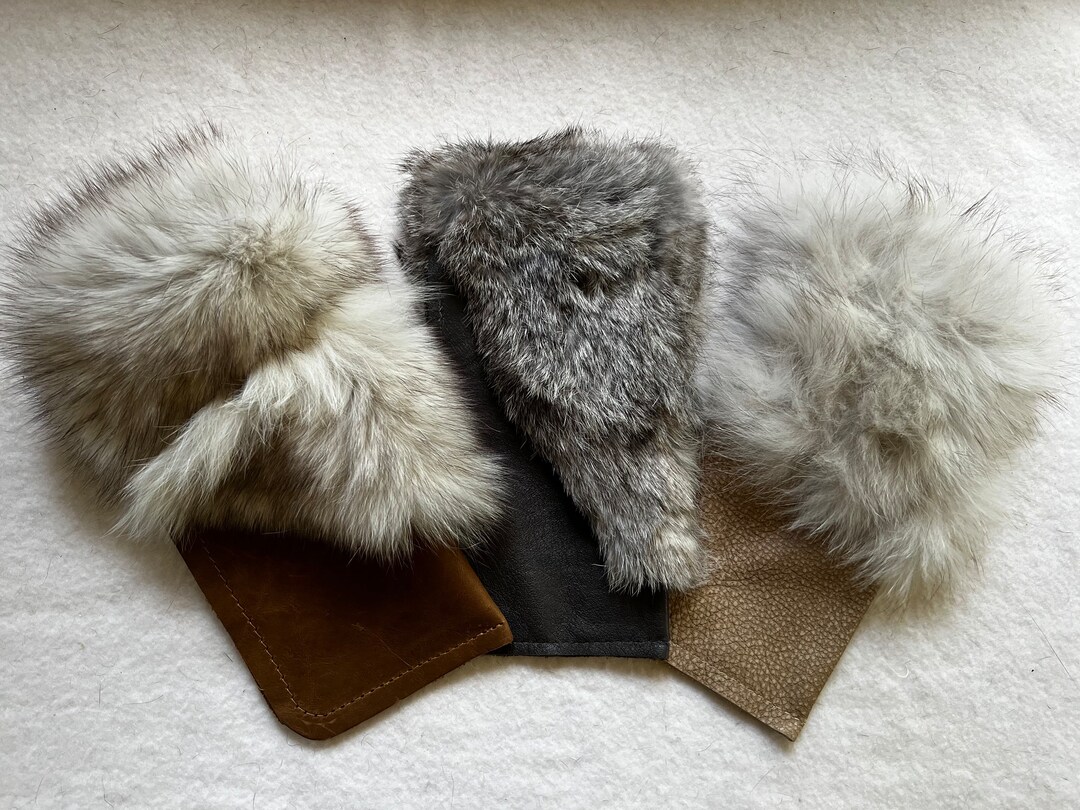 Set of Three Real Fur and Leather Eye Glass Case - Etsy