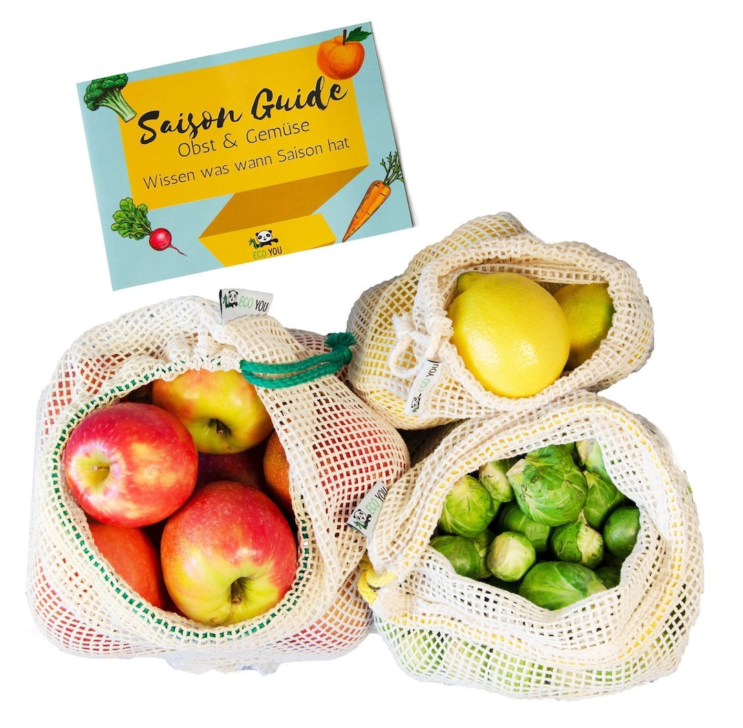 Set of 3 Cotton Fruit Nets & Vegetable Nets - Etsy