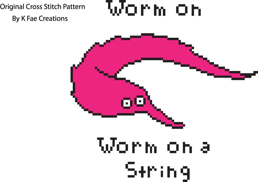 Worm on a String Counted Cross Stitch Pattern - Etsy