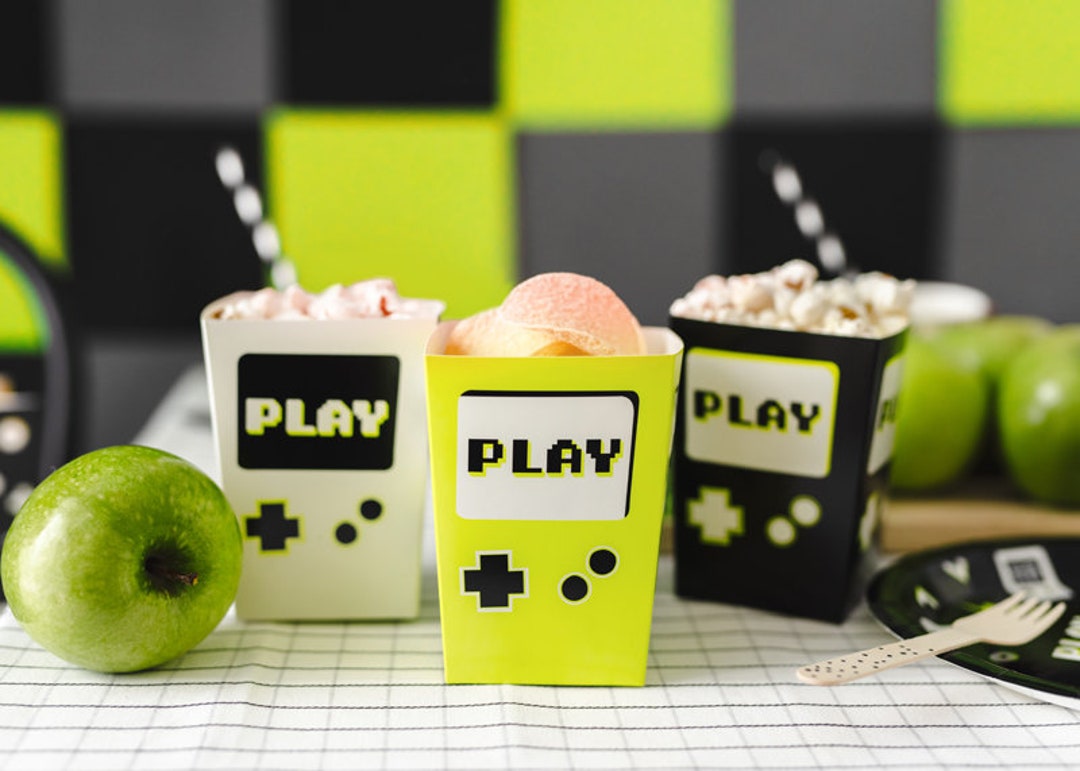 Gaming Party Popcorn Boxes - Gamepad Snack Tubs -video Game Party-kids ...