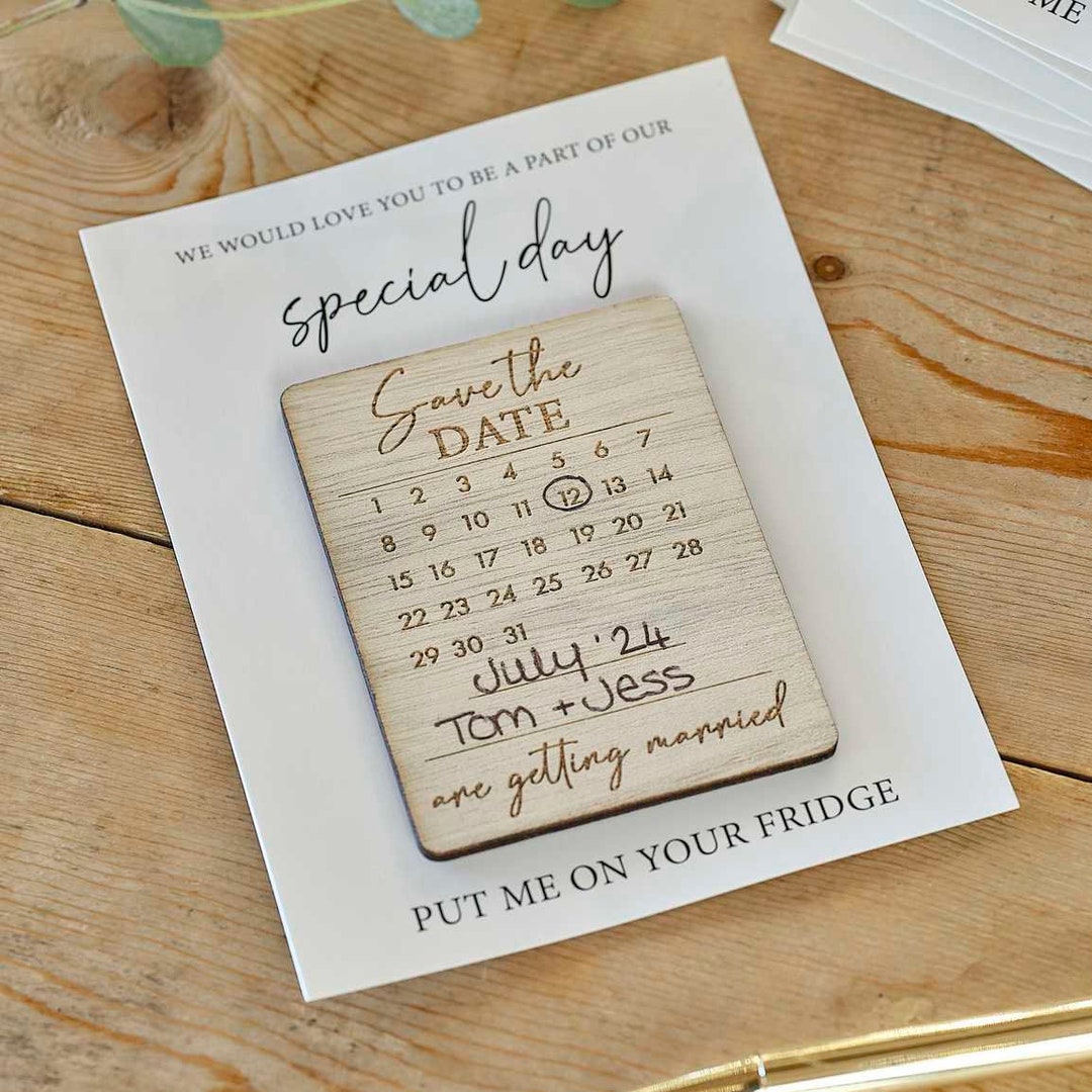 Wooden Save the Date Magnets - Wedding Date Reminder - Wedding Guests ...