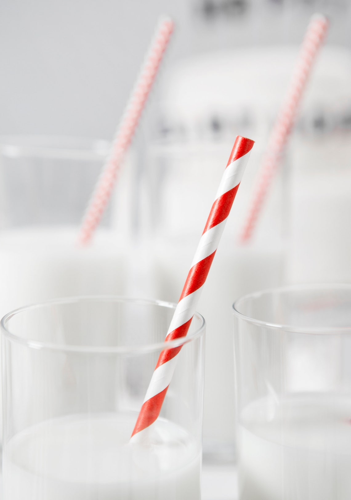 Red and White Stripe Paper Straws - Birthday Party Straws - Pirate ...
