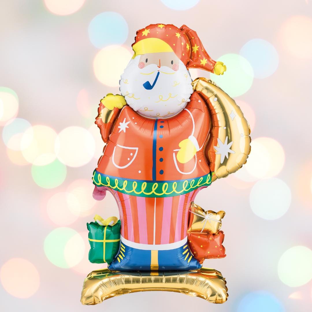 Santa Balloon - Large Standing Father Christmas Balloon - 3D Standing ...