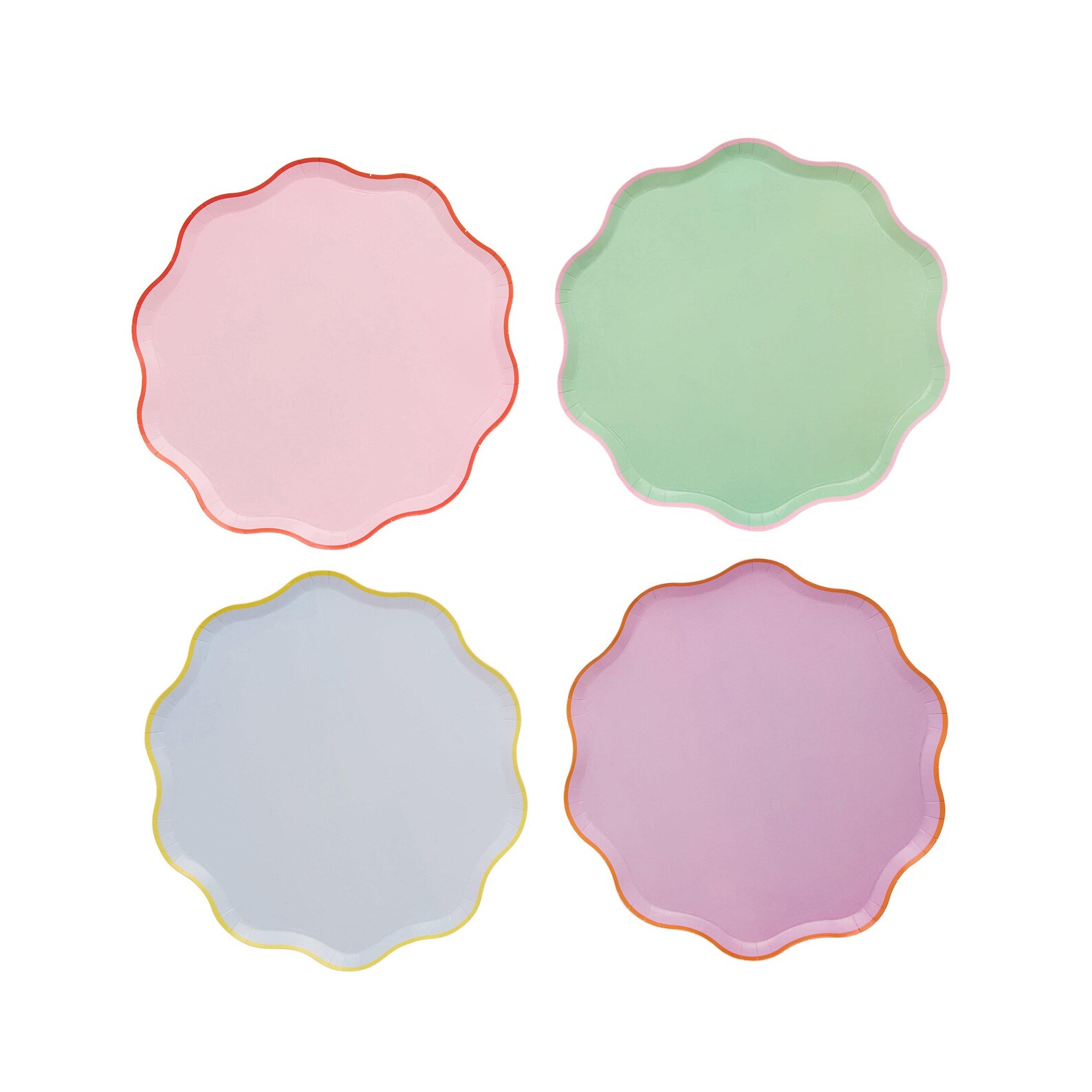 Bright Paper Plates - Scallop Edge Party Plates - Colourful Birthday ...