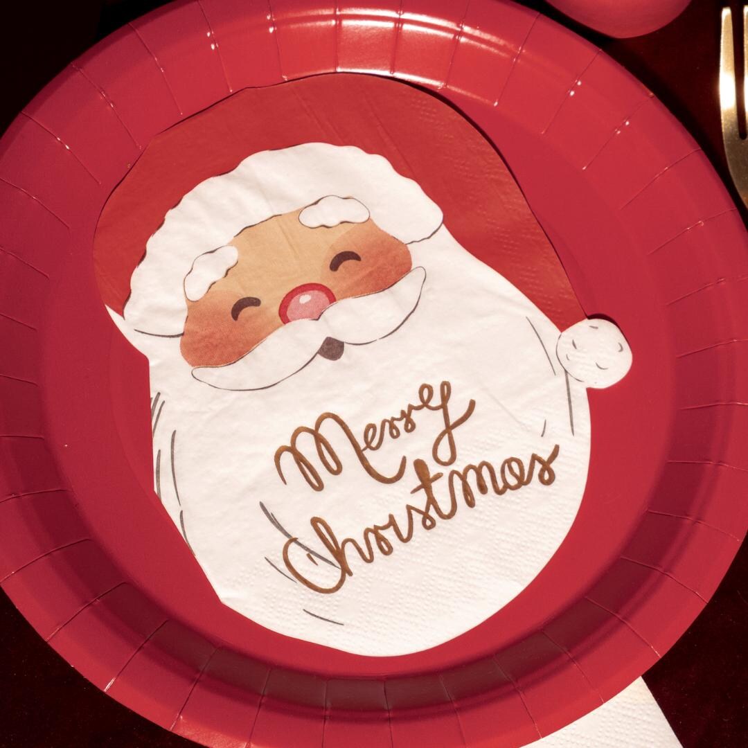 Christmas Santa Napkins - Red & White Paper Napkins - Christmas Party ...