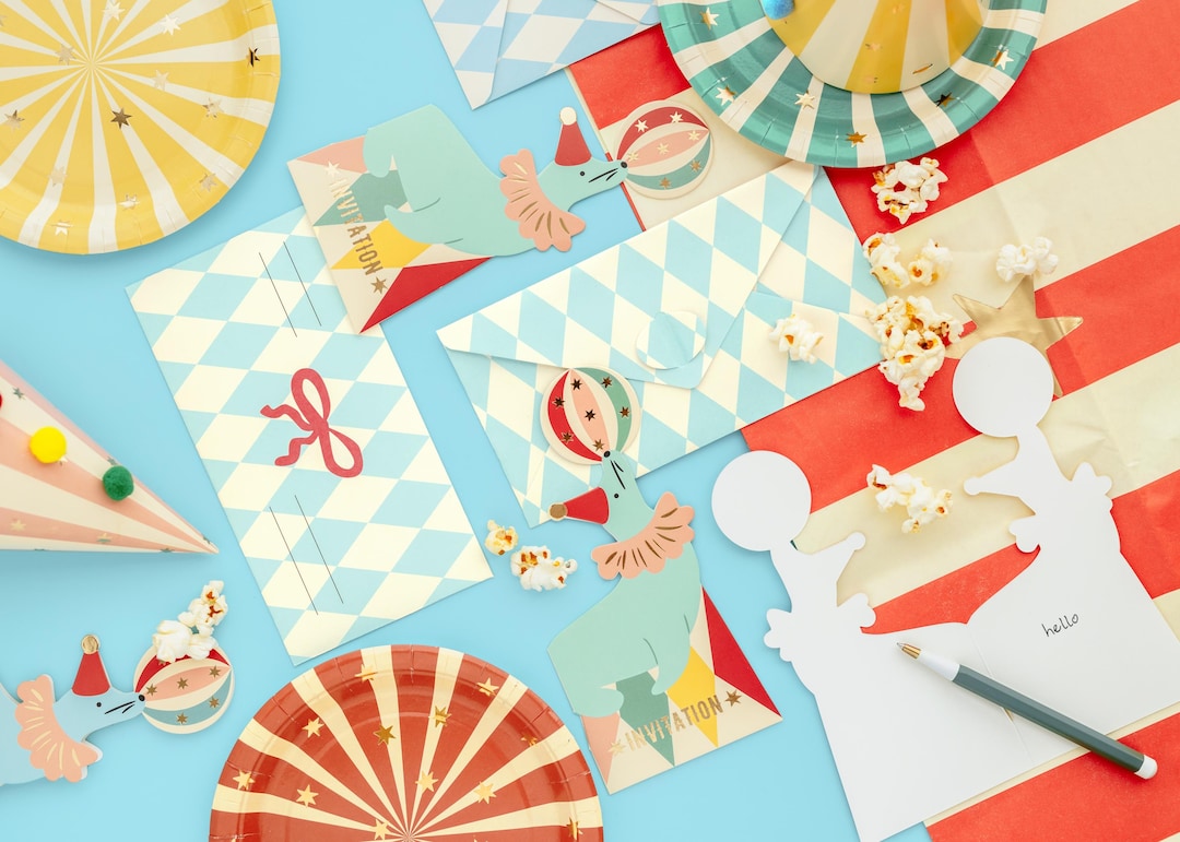 Circus Party Invitations - Party Invites With Circus Seal - Funfair ...