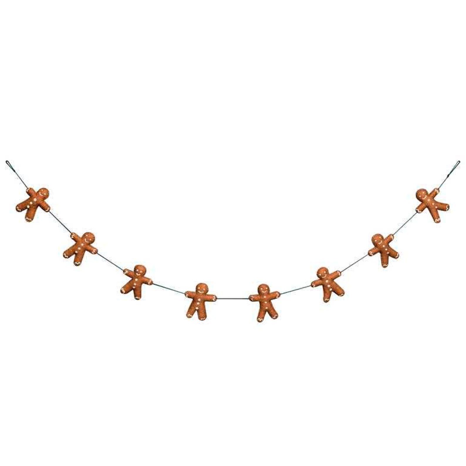 Felt Gingerbread Man Bunting Decoration - Christmas Garland - Merry ...