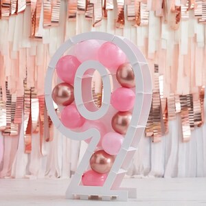 Number 9 Balloon Stand - Large Birthday Balloon Mosaic - Birthday Party ...
