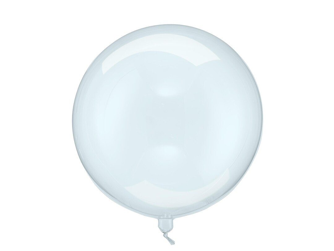 Clear Blue 16" Balloon - Transparent Bubble Balloon - Blue Sphere ...