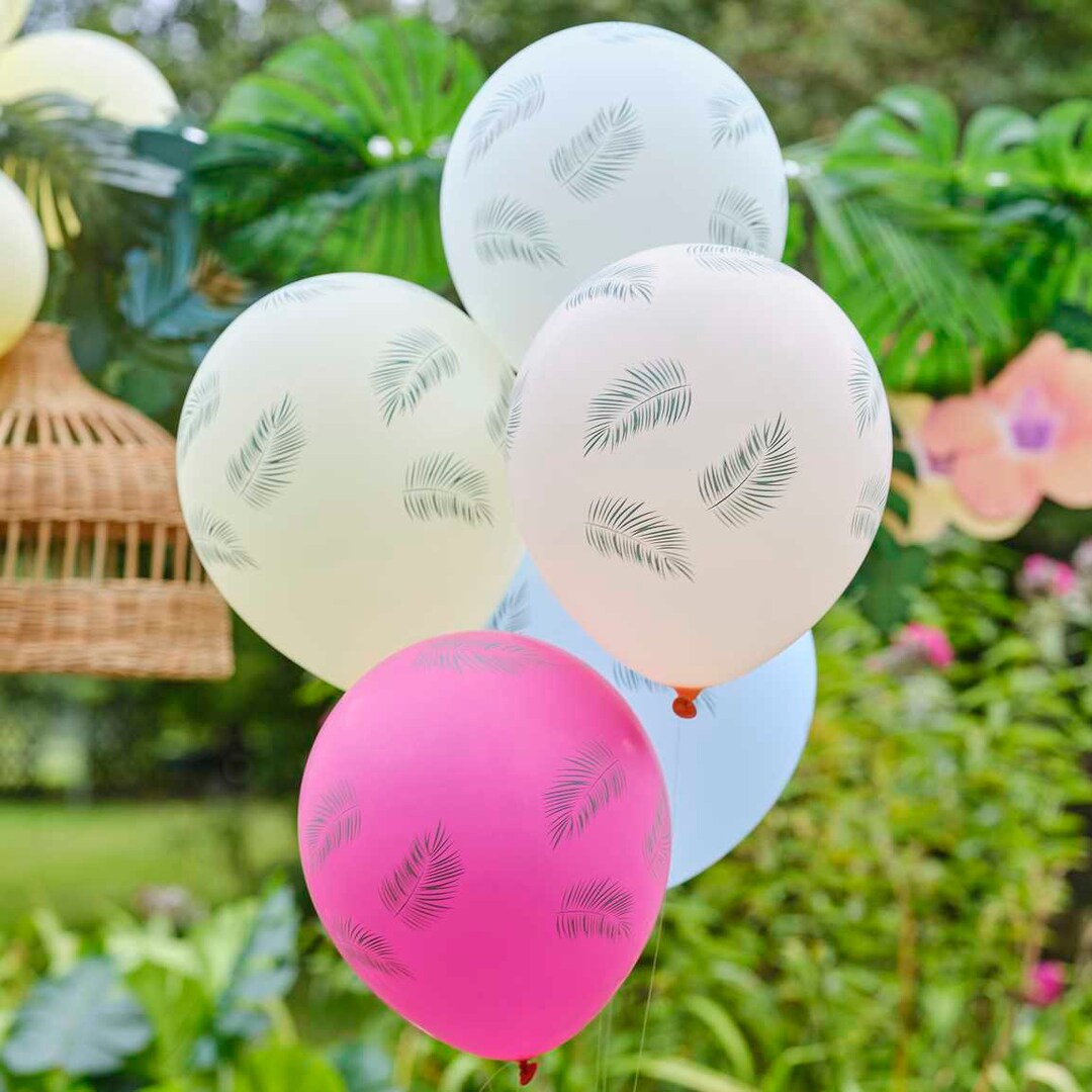 Tropical Leaf Party Balloons - Tropical Party Decorations - Hawaiian ...