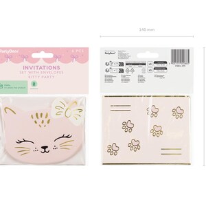 Cat Party Invitations - Pink Cat Party Invites - Cat Birthday Party ...