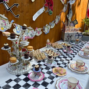 Alice in Wonderland Teapot Bunting - Mad Hatter's Tea Party - Birthday ...