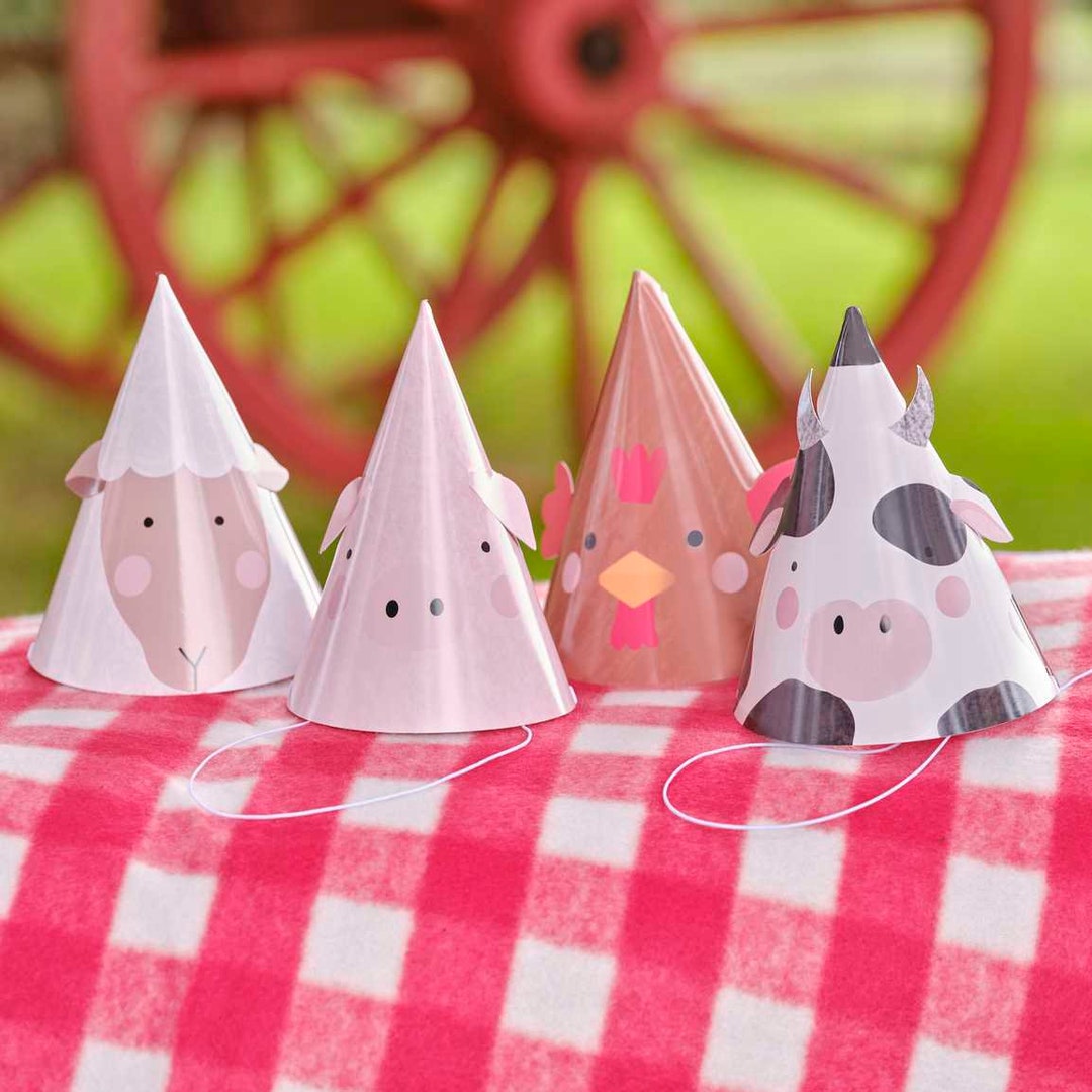 Farm Animal Birthday Party Hats Kids Birthday Party Farm Animals ...