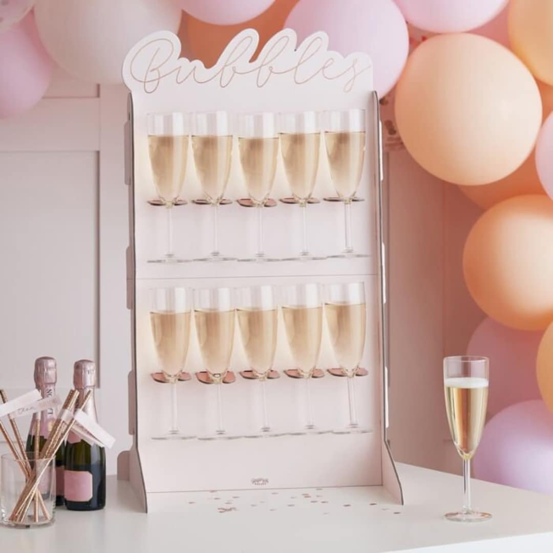Prosecco Wall - Rose Gold & Blush - Champagne Wall - Prosecco Bar ...