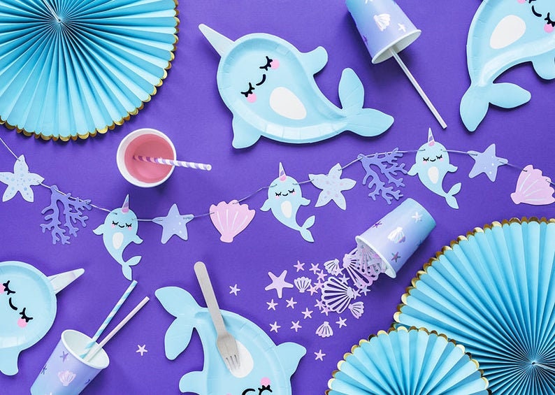 Iridescent Popcorn Boxes - Narwhal Popcorn Boxes - Mermaid Party Decor ...