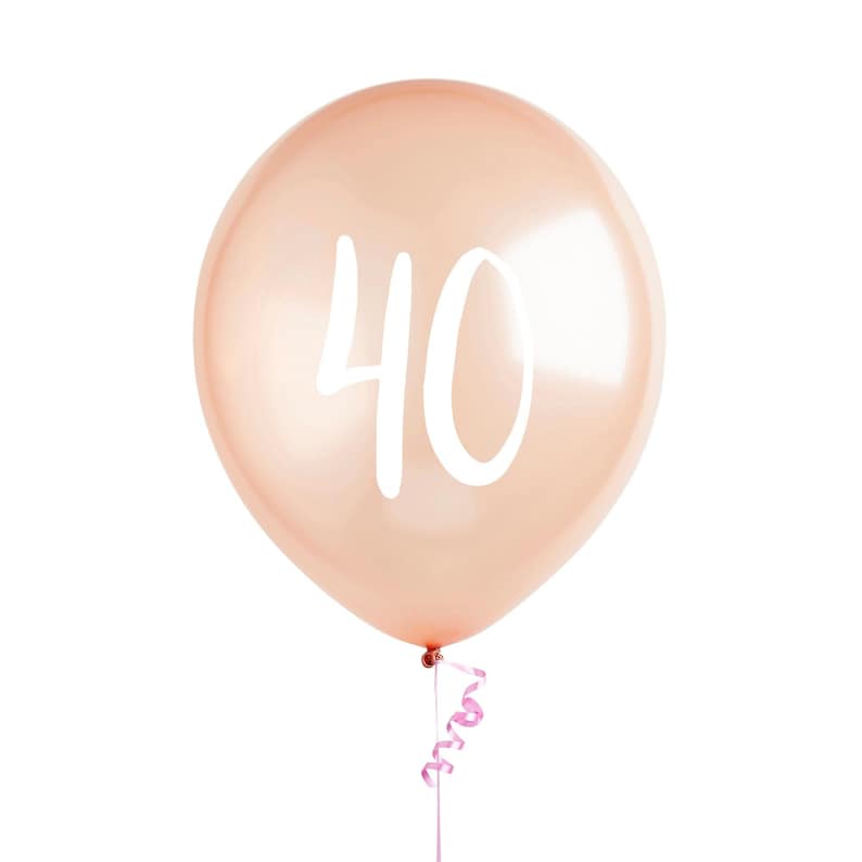Rose Gold 40th Birthday Balloons Happy Birthday 40 Balloons - Etsy