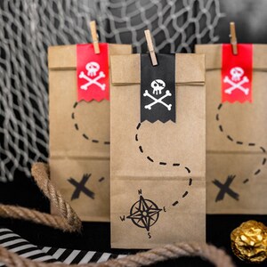 Pirate Party Treat Bags - Kraft Paper Pirates Party Bags - Birthday ...