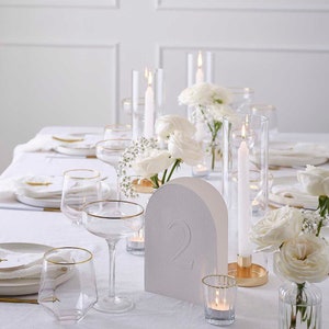 White Embossed Card Table Numbers - White Wedding Tables Numbers 1-12 ...
