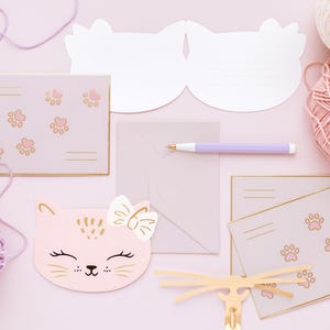 Cat Party Invitations - Pink Cat Party Invites - Cat Birthday Party ...